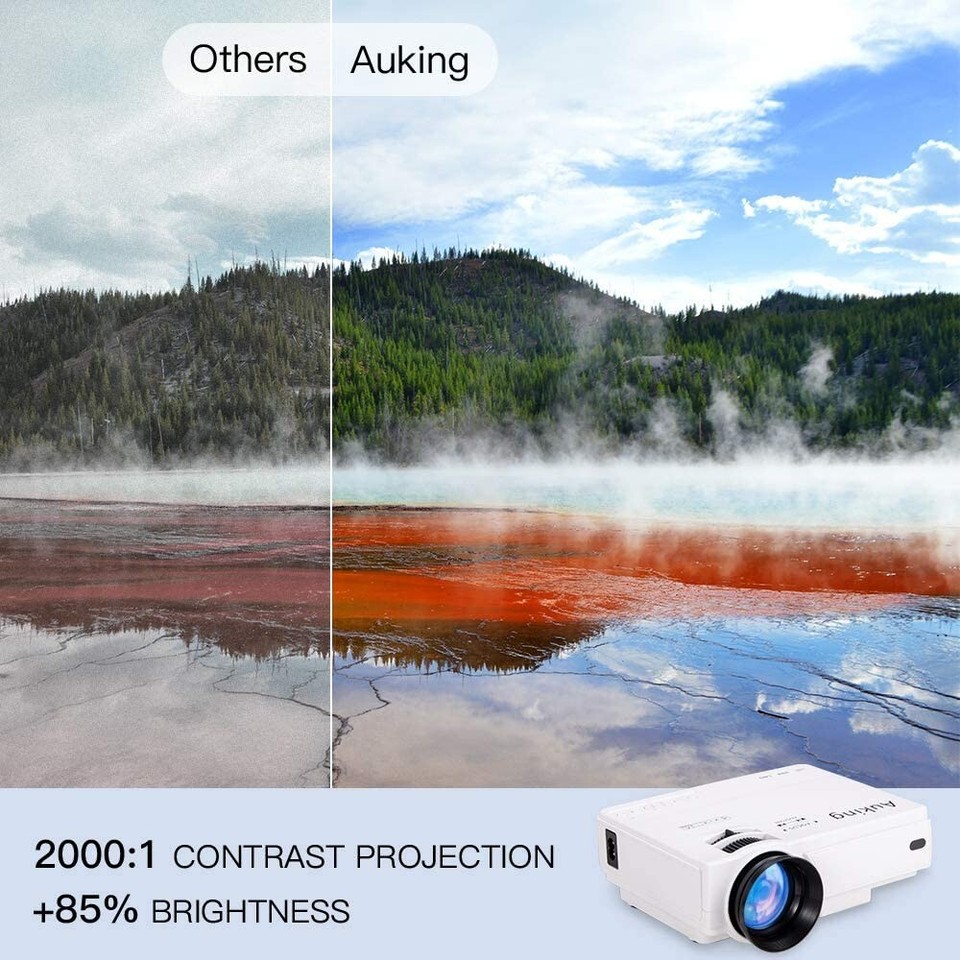 AuKing Mini Home Theater Projector 2022 Portable Video 1080P Gift for ...