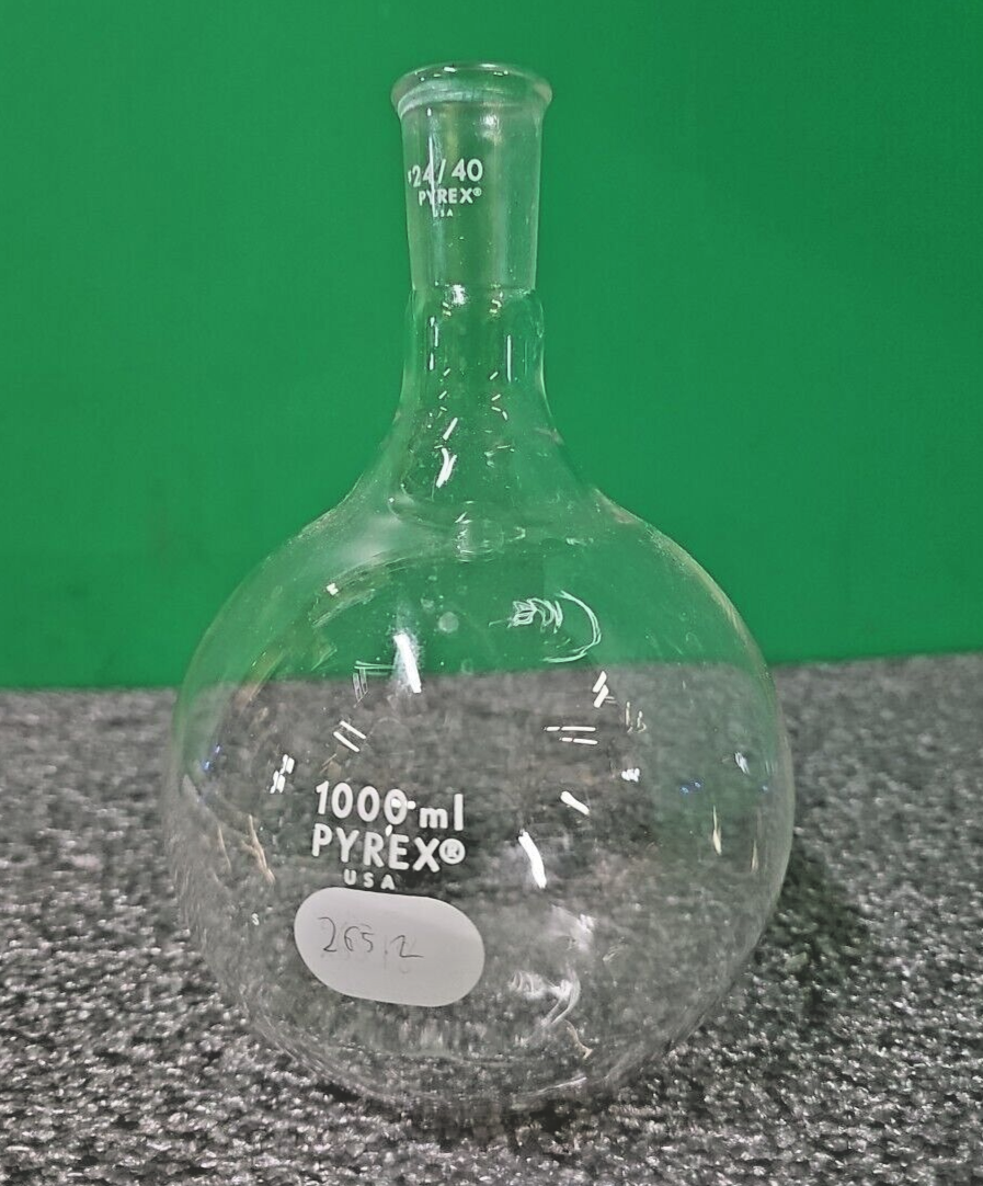PYREX 4060-1L, 1L Long Neck Boiling Flask, Flat BTM, Tooled Mouth ...
