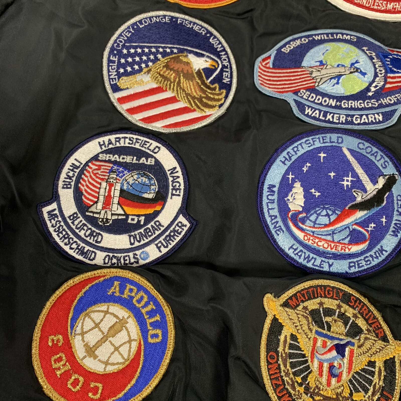 Vintage Bomber Jacket with NASA Patches BLACK size SMALL | eBay