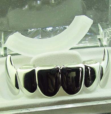 GRILLZ SILVER VAMPIRE TOP MOUTH GRILLS PLAIN DESIGN L020 | eBay