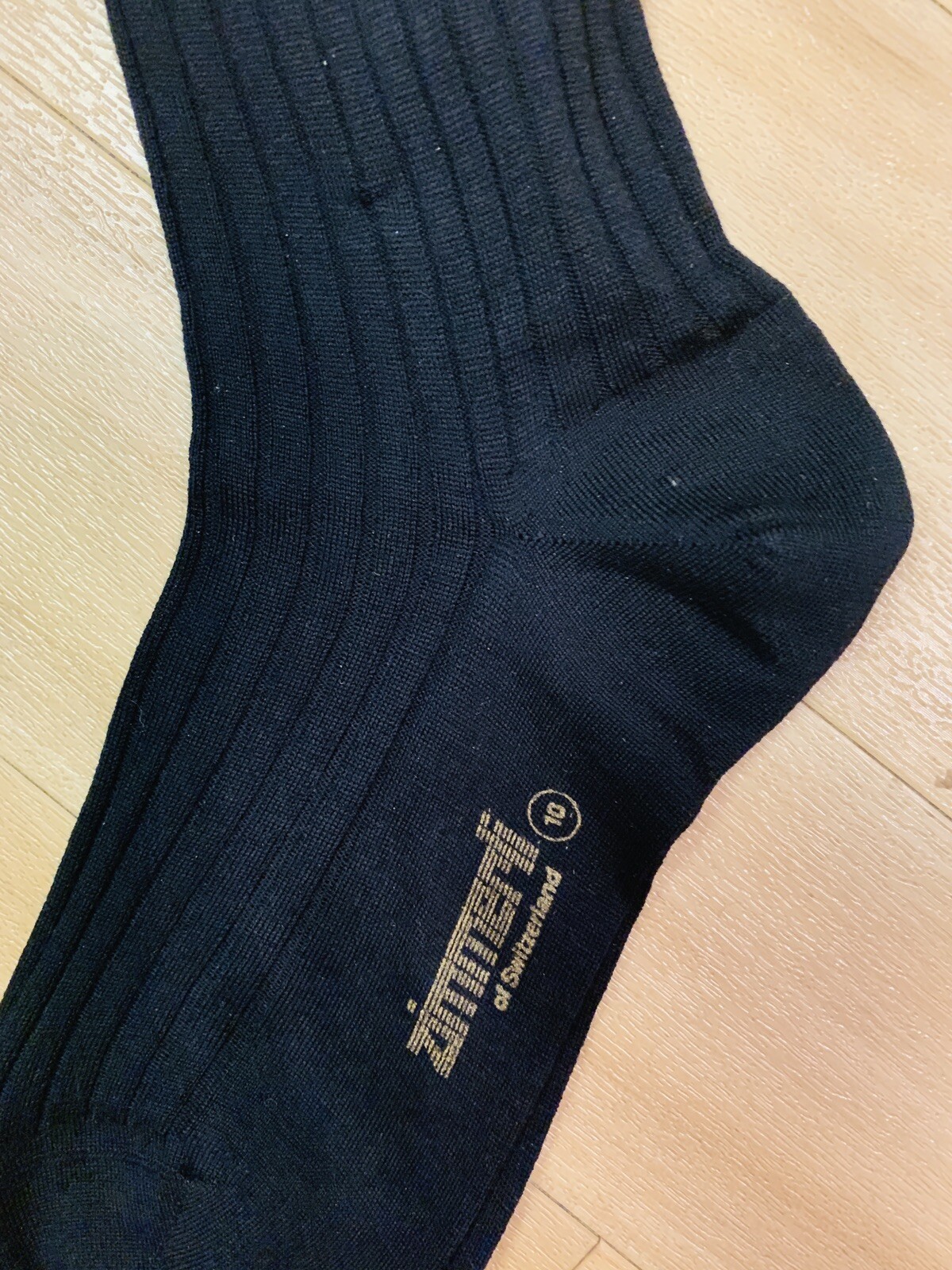 Zimmerli Ribbed Knee Length Pure Merino Wool Socks Navy Blue 10-10 1/2 ...