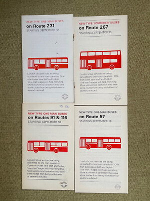 4 x London Transport 1971 Bus Timetables - New Type Buses starting ...