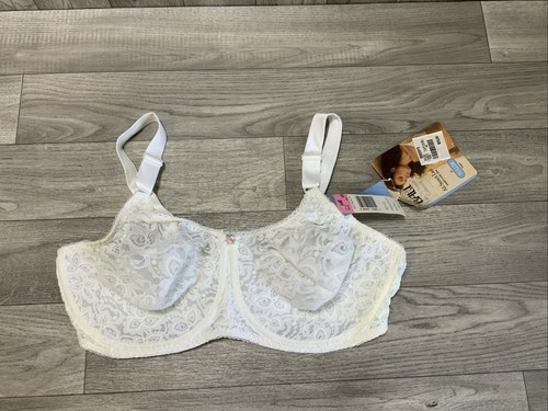 Bali Lace 'N Smooth Stretch Lace Underwire Bra Style 3432 White Size ...