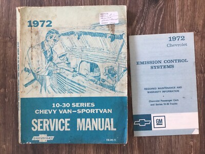 VTG 1972 CHEVY VAN SPORTVAN SERVICE MANUAL + EMISSION CONTROL SYSTEM ...