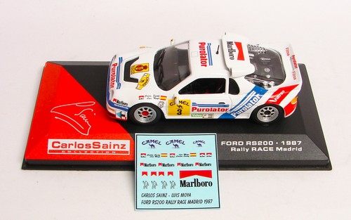 ADDITIONAL DECALS FOR CARLOS SAINZ 1:43 FORD RS200 RALLY RACE MADRID ...