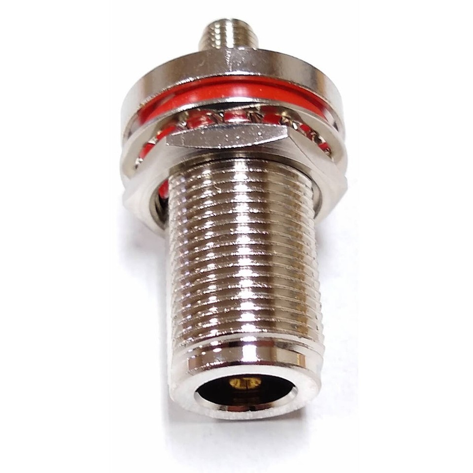 Bulkhead N-Female / SMA-Female Adapter - Screw-On Threaded Connector 50 ...