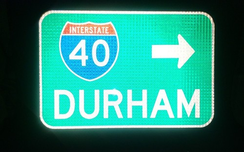 DURHAM Interstate 40, North Carolina route road sign 18"x12", Panthers ...