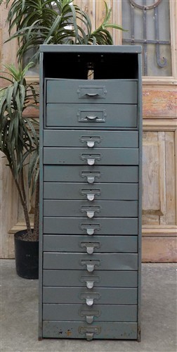 14 Drawer Metal File Cabinet, Vintage Watchmakers Organizer, Craft ...