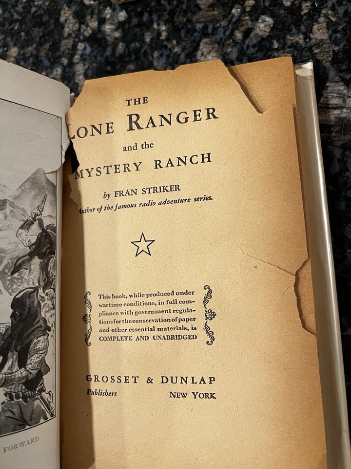Fran Striker THE LONE RANGER book collection 9 vols. 1st Editions } 2-4 ...