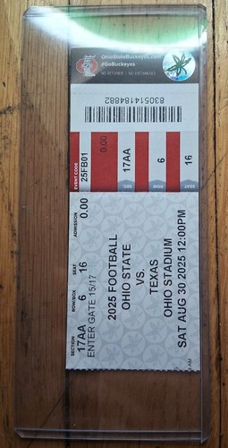 2025 Texas Longhorns vs Ohio State Buckeyes Football Ticket Stub Lee ...