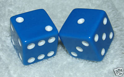 LARGE 3/4" SQUARE BLUE DICE PAIR | eBay