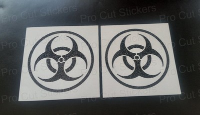 Zombie Biohazard Walking Dead Glitter Vinyl Die Cut Stickers Decal ...