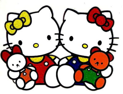 3X2" Hello Kitty IRON On TRANSFER Heat Vinyl Mimmy bow teddy bear ...