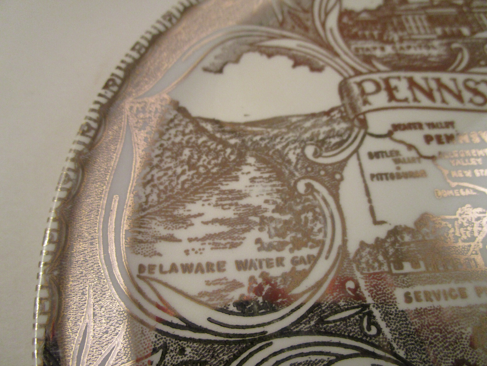 Vintage Pennsylvania PA Keystone Turnpike Gold State Collector Plate | eBay