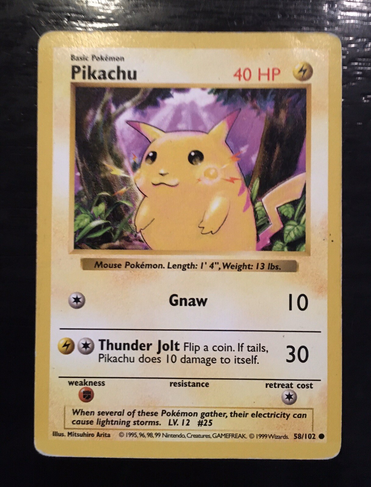 Pokemon Pikachu Yellow Cheeks 58/102 Shadowless Edition 1999 | eBay