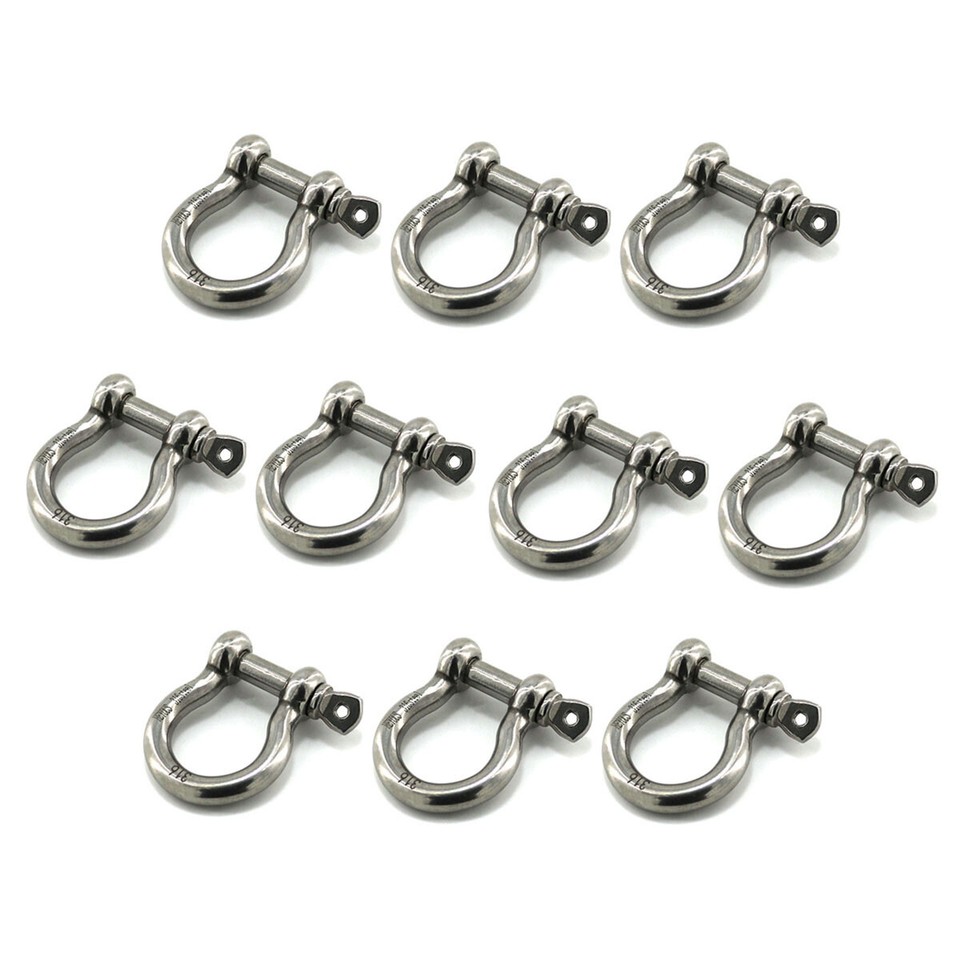 10PCS 1/5" Shackle D Ring Shackle Clevis Shackle Bow Shackle Anchor ...