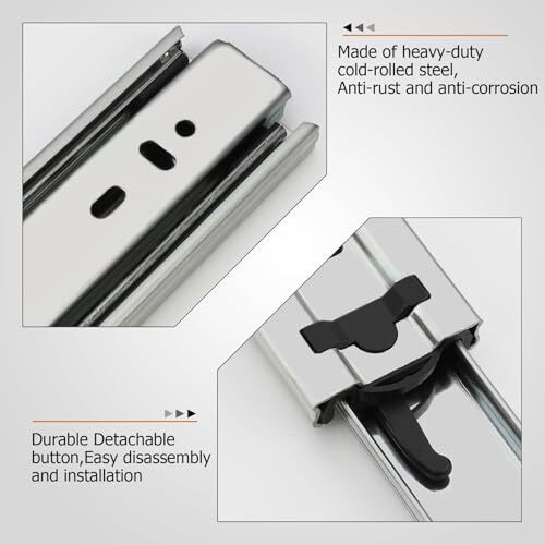 Silver Drawer Slides Side Mount Drawer Slides-Cabinet Drawer 24 Inch 6 ...