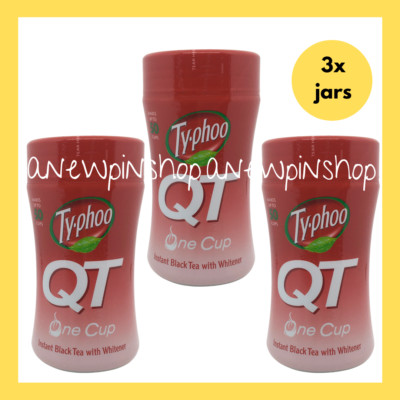 TYPHOO QT One Cup Quick Instant White Tea -Black Tea & Whitener 3x Jars ...