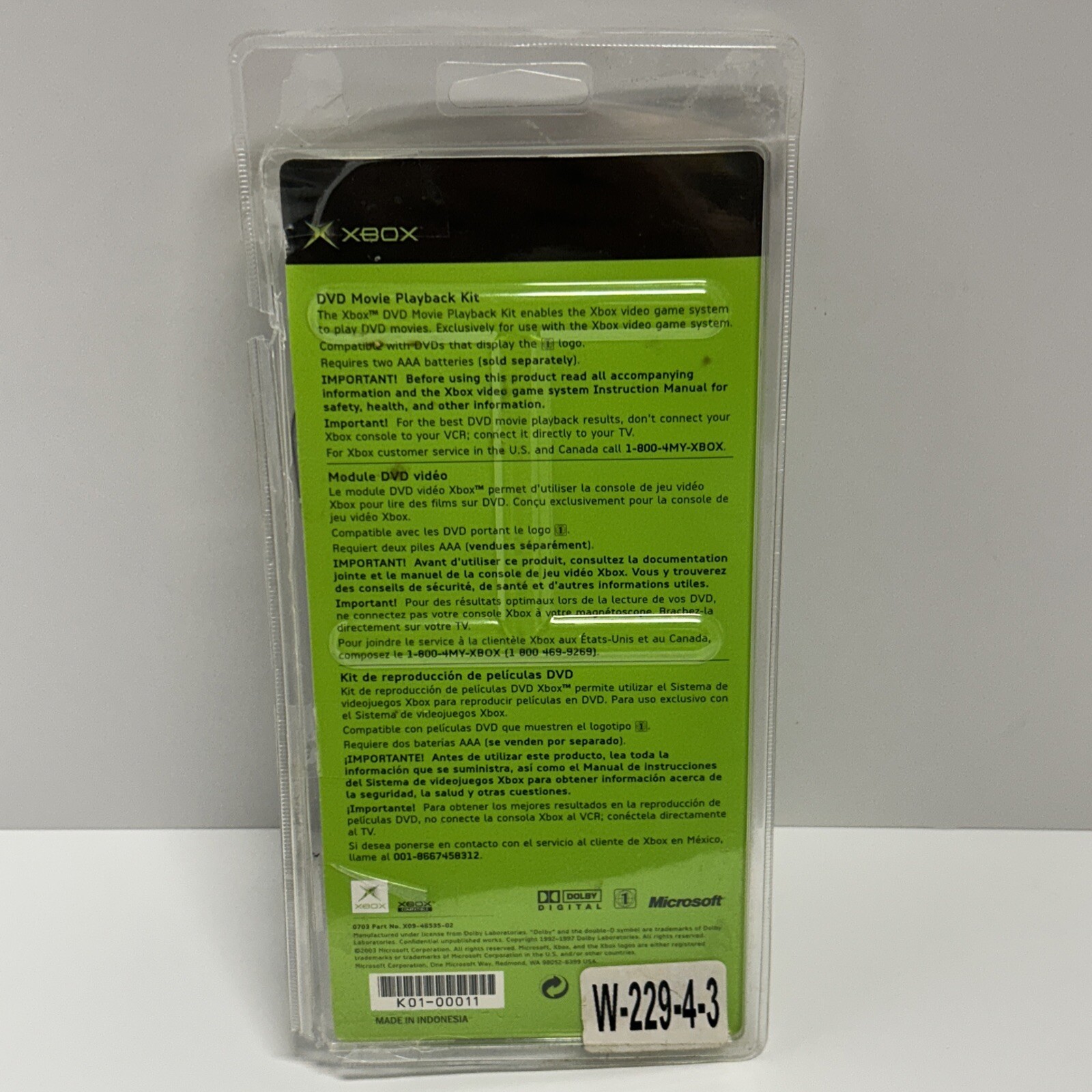OEM Official Microsoft XBOX DVD Movie Playback Kit Remote Control ...