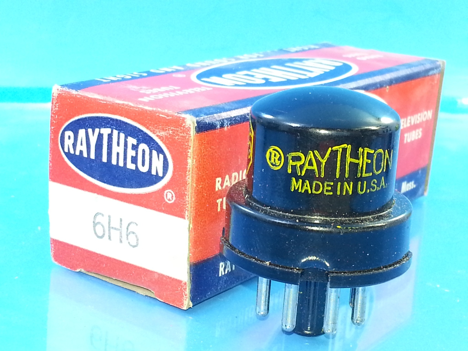 RAYTHEON 6H6 VT 90 TUBE YELLOW LETTER 1950s TESTED | eBay