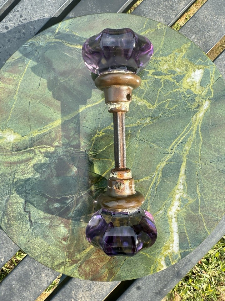 Antique Glass Door Knob Victorian Ornate Vintage Salvage Restoration Purple D5 | eBay