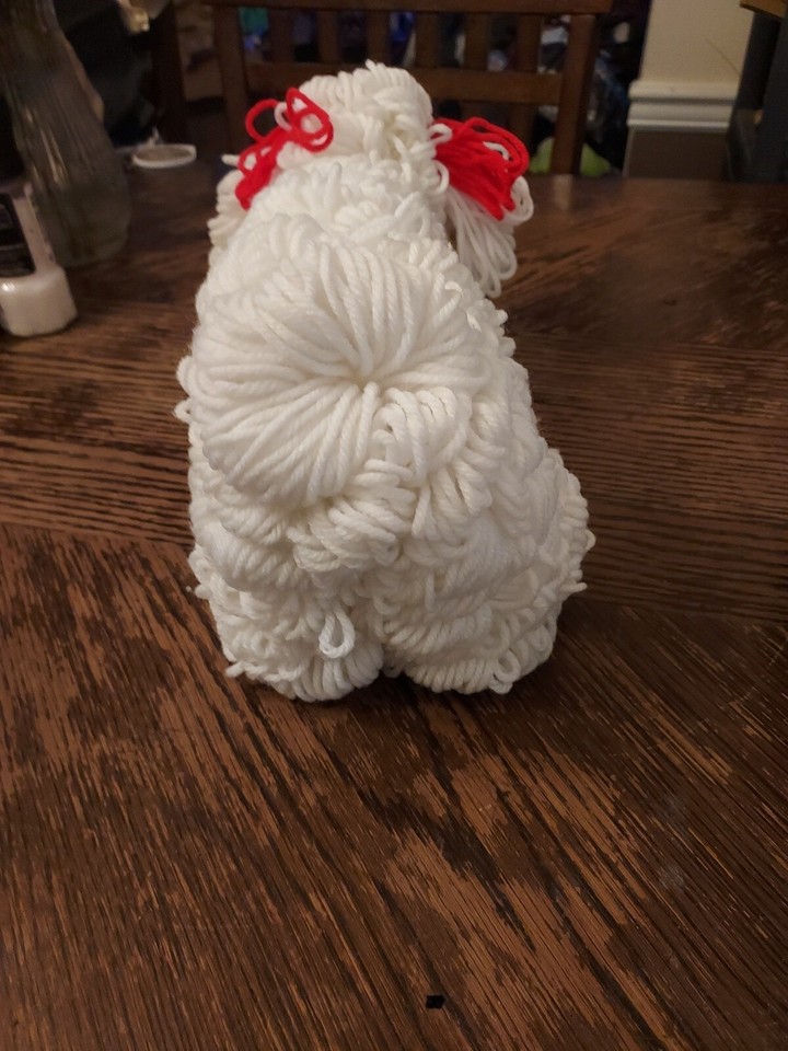 Handmade Poodle Dog made from Yarn | eBay