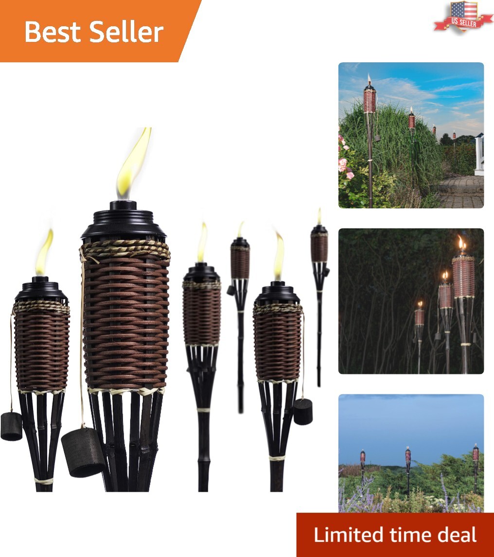 Solar Bamboo Tiki Torches Bamboo Tiki Torches Garden Plus