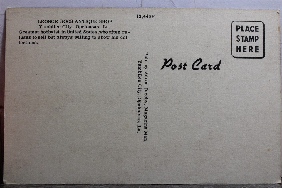 Louisiana LA Opelousad Leance Roose Antique Shop Postcard Old Vintage ...