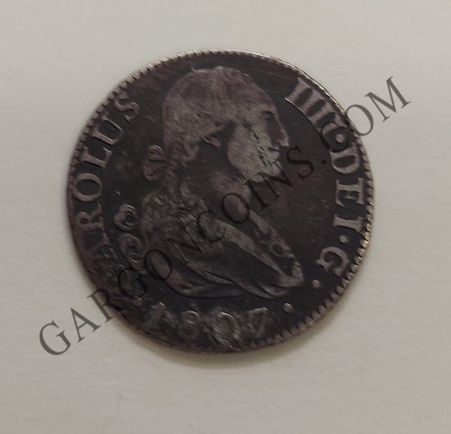 Carlos IV 2 Reales 1807 Madrid AI MBC+ Black Patina | eBay UK