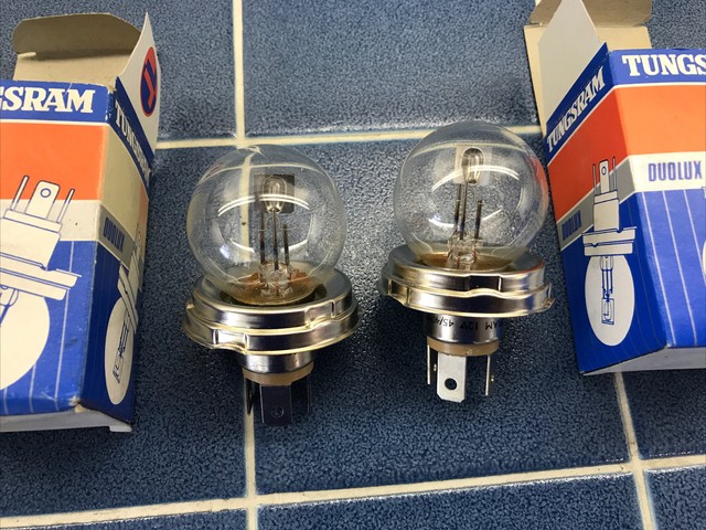 Vintage Tungsram Duolux Halogen Light Lamp Bulb 12v 45/40w 9s R2 1931 ...