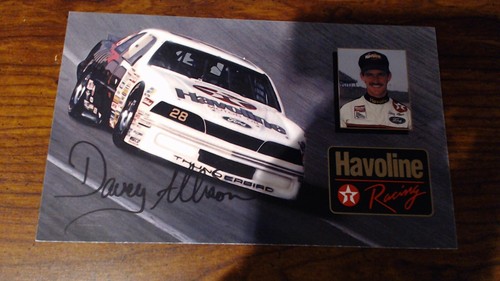 DAVEY ALLISON 4 X 6.75 AUTOGRAPHED PHOTOGRAPH. AUTOGRAPH IS GUARANTEED ...