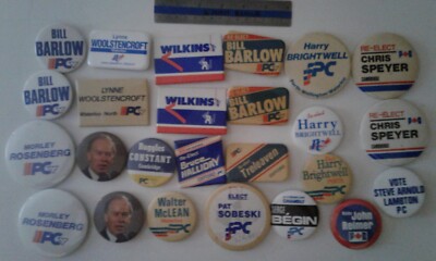CANADIAN PROGRESSIVE CONSERVATIVES Political Electoral Campaign Buttons ...