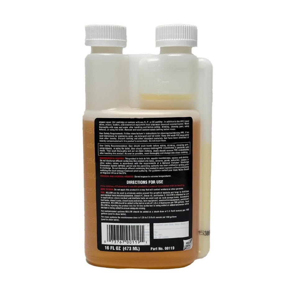 FPPF Killem 00119 - Fuel Biocide and Slimicide 16 oz. Bottle (Treats ...