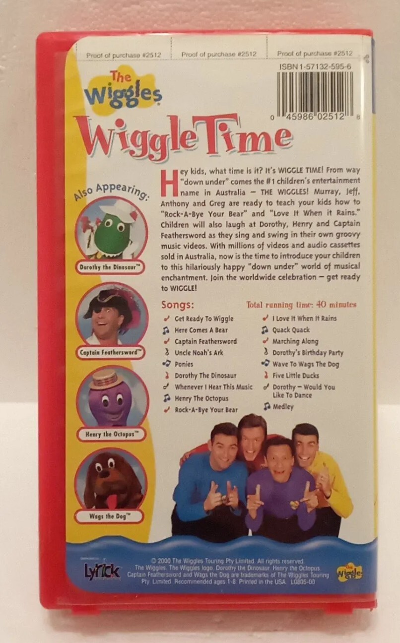 The Wiggles: Wiggle Time VHS 2000 Red Clam Shell Greg Jeff Anthony ...