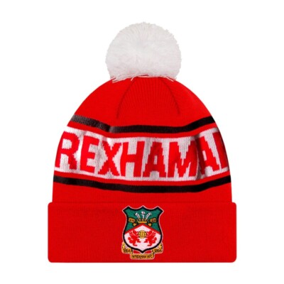 Wrexham AFC Red Club Crest Pom Beanie Officially Licensed | eBay