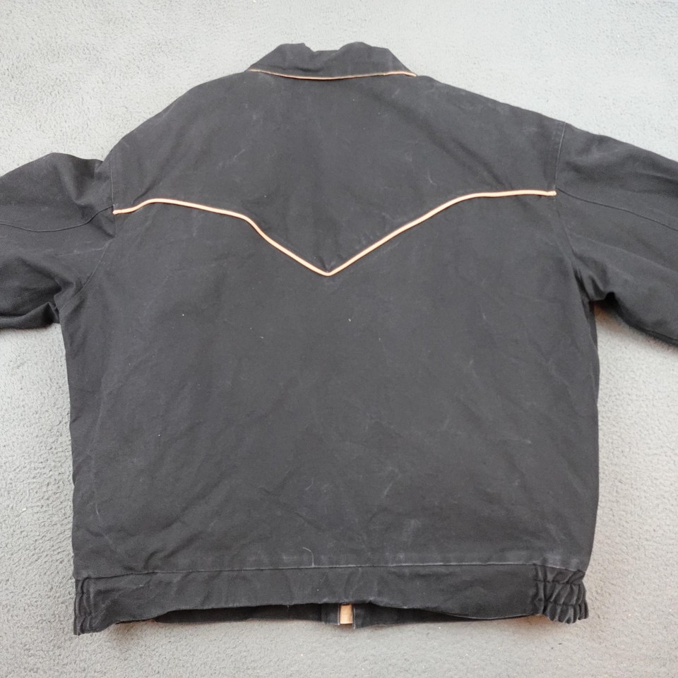 Schaefer Outfitter Western Jacket Mens XL Black Canvas Made USA Plaid ...