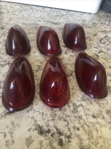 1930-50’s CAR TRUCK DO RAY 1203 Glass Tear Drop Marker Lights Der Of 6 ...