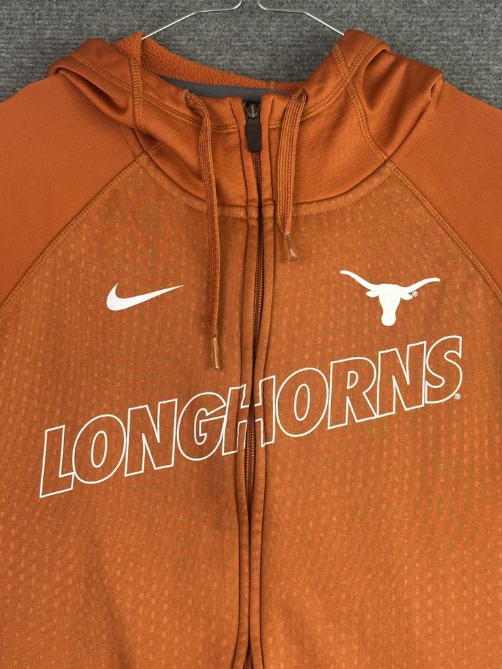 Nike Texas Longhorns Hoodie Jacket Mens Large ThermaFit Full Zip | eBay
