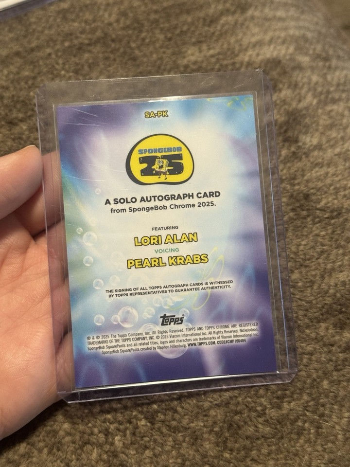 SpongeBob square pants Tops Chrome card signed by Lori Alan /Pearl ...