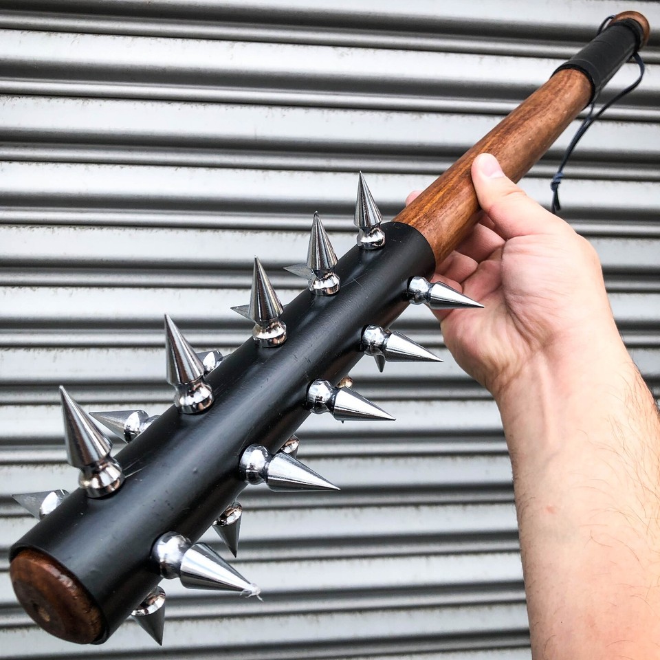 Medieval 30" Mace Wicked Spiked Wood Club SOLID Middle Ages Bat Knight ...