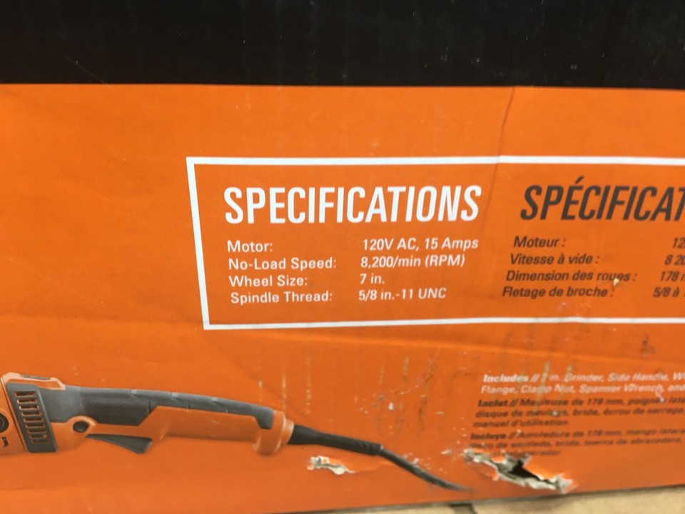 RIDGID R10202 15 Amp Corded 7 in. Twist Handle Angle Grinder | eBay