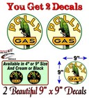 2 Vintage MDL# POLLGAS04 Gasoline Pump Decals Gas Station Sign Stickers ...