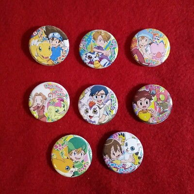 Anime Manga Digimon Digital Monsters Character Button Pins Set of 8 ...