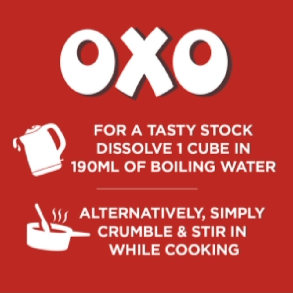 OXO 60 Beef Stock Cubes Made With Authentic Meat Juices, 378 g (Pack of ...
