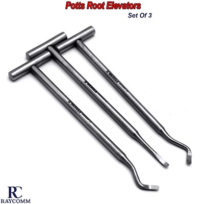 Dental Tooth Extraction Potts Root Elevators Lab Instrument Stainless ...