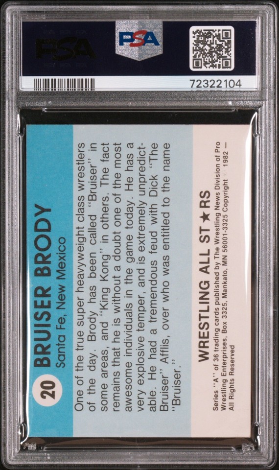1982 Wrestling All Stars Bruiser Brody PSA 6 Rookie Card RC WWF WWE ...
