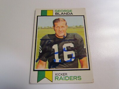 1973 Topps George Blanda Autographed #25 Card | eBay