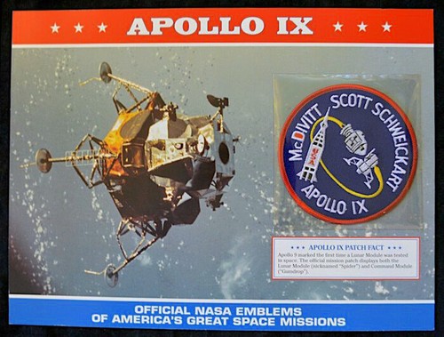 APOLLO 9 / IX Willabee & Ward NASA SPACE MISSION / CREW PATCH EMBLEM Info Card | eBay