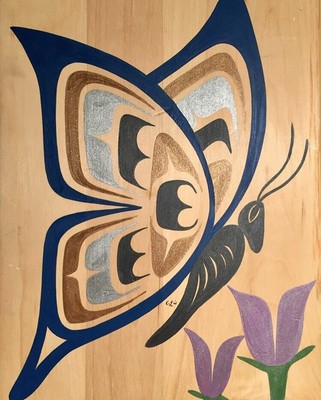 Handpainted Northwest Coast Native American Butterfly Painting | eBay