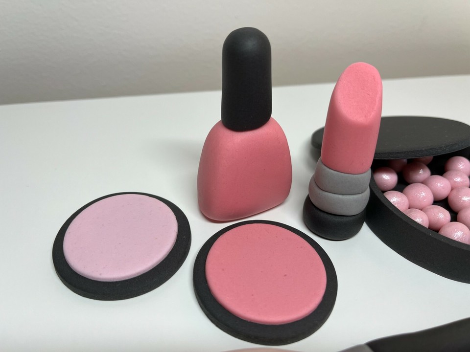 Edible Personalised Makeup set Fondant cake toppers for girls Birthday ...